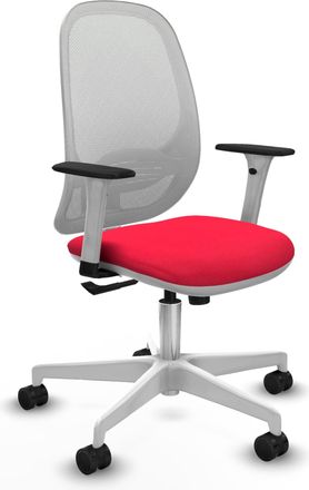 Piqueras y Crespo B&uuml;rostuhl, rot, mit 1D-Armlehnen, h&ouml;henverstellbare Lendenwirbelst&uuml;tze, ausgestattet mit 3 Positionen und Schneidschaum, mit Rollen von 65 mm, Nylon, 