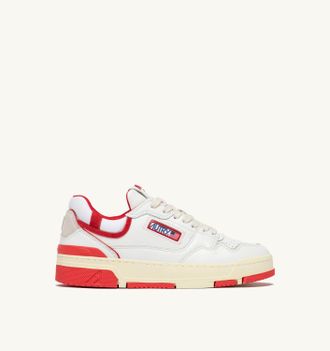 Autry SNEAKERS CLC LOW AUS LEDER IN WEISS UND VIRGIN RED