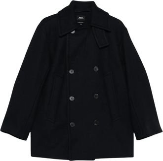 A.P.C. A.p.c., Femme, Manteaux, Bleu, Taille: 38 FR Double-Breasted Manteaux