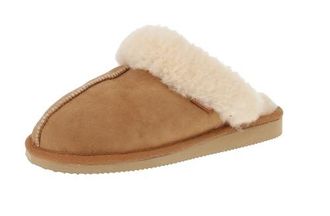 Shepherd of Sweden - Pantoufles peau de mouton Jessica - Mules - Femme - Peau de mouton 100% naturelle - À enfiler - Confort - Douces et chaudes - Châtaigne - 