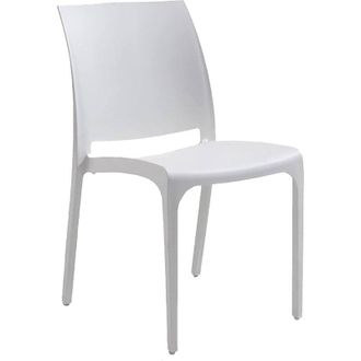 Dmora Gartenstuhl Tambora, Gartensitz, Outdoor-Stuhl, Outdoor-Sessel, Made in Italy, 54x46 h80 cm, Wei&szlig; - Dmora