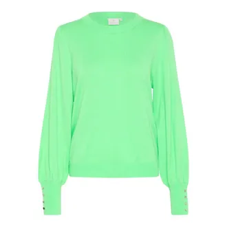 Kaffe KAlizza Rundhals-Strickpullover - - Knitwear - Damen - Gr&uuml;n - XL
