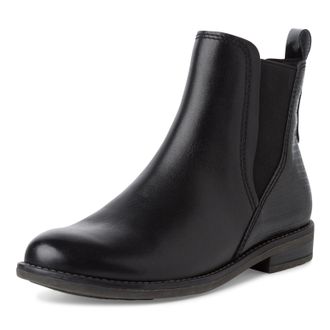 Marco Tozzi Damen Chelsea Boots mit Lederanteil zum Schlupfen, Schwarz (Black Comb), 38 EU