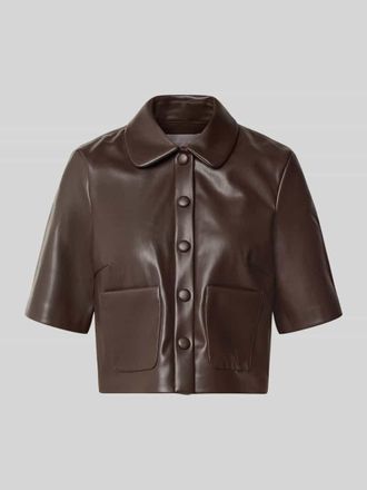 Christian Berg Cropped Hemdbluse in Leder-Optik