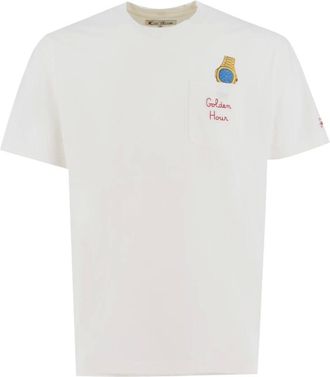 MC2 Saint Barth Homme, Tops, Blanc, Taille: XL Golden Hour 10 Emb T-shirt
