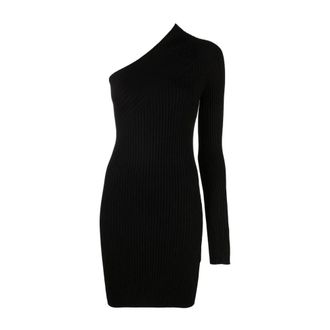 &Aacute;eron Schwarzes Geripptes Minikleid - - Dresses - Damen - Schwarzk - L