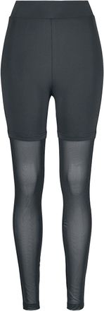 Urban Classics Ladies High Waist Transparent Tech Mesh Leggings, Black, 5XL