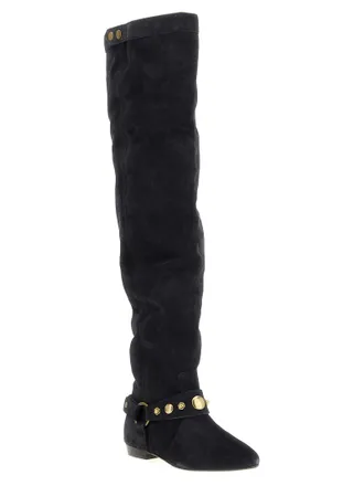 Isabel Marant Womens Black Calfskin Over The Knee Shoe