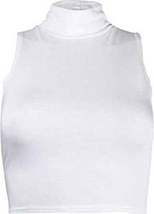 WearAll Débardeur Court avec Un col roulé - Hauts - Femmes - Blanc - 40-42