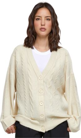 Urban Classics Damen Strickjacke Ladies Cabel Knit Cardigan Sand XS