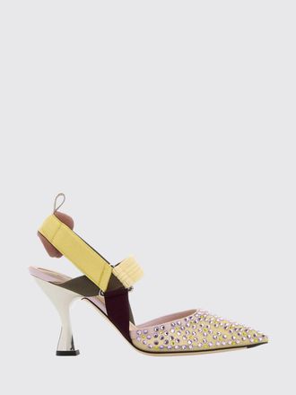 Fendi Slingbacks Colibr&igrave; en nylon &agrave; r&eacute;sille avec strass