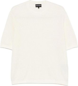 Emporio Armani Pull Col Rond - Blanc