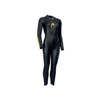 Head Openwater Free Wetsuit 3.2 Neoprenanzug f&uuml;r Damen, Schwarz-Gelb, Gr&ouml;&szlig;e 38