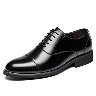 Generic Chaussures habill&eacute;es for Hommes, &agrave; Lacets, avec Talon compens&eacute; de 6 cm, Bout rapport&eacute;, en Similicuir, Talon Bloc, Tige Basse, Semelle en Caoutchouc an