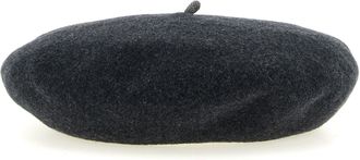 Brunello Cucinelli Monile-Embellished Wool Beret - Anthracite