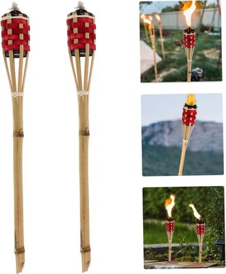 Cabilock 2 Stück Teiliges Rote Outdoor Öllampen Handgefertigt Leicht und Langlebig für Gartenparty Festivaldekoration Einfache Installation ohne Kabel