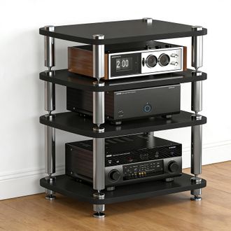 Generic HiFi Regal AV-Medienst&auml;nder mit 1-4 Ebenen, HiFi-Lautsprecherschrank mit Vibrationsd&auml;mpfung, Regal for Unterhaltungselektronik und Videospielkonsolen 