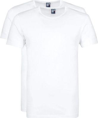 Alan Red T-Shirt Derby Col Rond Blanc (Lot de 2)