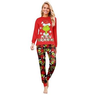 Generic Le Grinch Pyjama Noel Famille De Grinch Homme Deguisement Bebe Hiver Ensemble Noël Coton Ensembles The Assorti Adulte Garcon Pull Enfant Femme Couple 