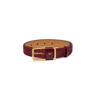 Elisabetta Franchi Echte Leder G&uuml;rtel mit Gold Detail - - Accessories - Damen - Braun - 2XS