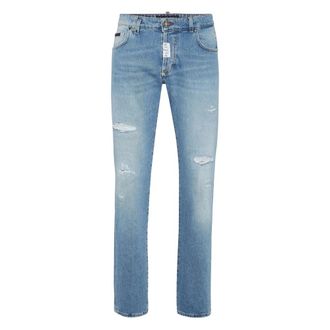 Philipp Plein Homme, Jeans, Bleu, Taille: W33 Super Straight Cut Pantalons