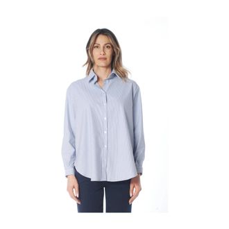 Roberto Ricci Design Boyfriend Oxford Jacquard Hemd - - Blouses & Shirts - Damen - Blau - XS