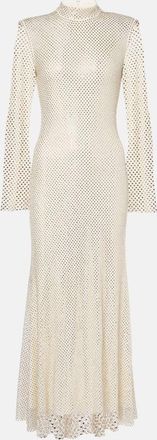 Self Portrait Maxikleid aus Mesh mit Kristallen