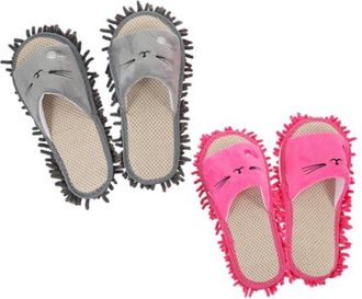 Hemoton 2 paires Lot Pantoufles Serpill&egrave;res Chenille Lavables Mules Mopping Pratiques et Durables pour Femmes Nettoyage Sol et Confortable