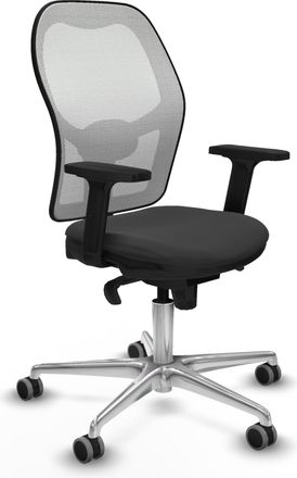 Piqueras y Crespo Chorquera Computerstuhl mit 2D-Armen, h&ouml;henverstellbare Lendenwirbelst&uuml;tze, ausgestattet mit 5 Positionen und injiziertem Schaumstoff, Wei&szlig;/Dunkelgrau