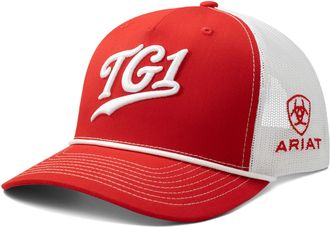 Ariat TG1 Ariat 5 Panel Trucker Cap in Red, Size OS