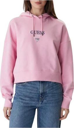 Guess Femme, Sweatshirts et sweats &agrave; capuche, Rose, Taille: 36 FR Baker Sweat &agrave; capuche