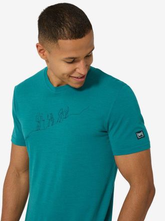 super.natural T-Shirt f&uuml;r Herren, aus Merinowolle M HIKING TEE mit coolem Outdoor Motiv