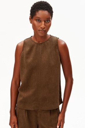 Armedangels Damen vegan Top Blend Palm Brown