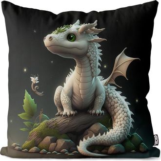 Void Watches Drache Echse Märchen Kinder Kissenbezug Kissenhülle Sofa Couch Wohnzimmer Dekoration wasserfest Outdoor Garten Kissen bezug deko, Kissen Größe:40 x 40