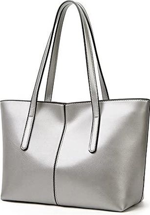 Generic Sac fourre-tout de grande capacit&eacute; en cuir souple pour femme Sac &agrave; main classique tendance Sac &agrave; bandouli&egrave;re fourre-tout pour femme avec fermeture &eacute;cl