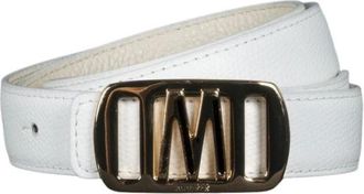 Moorer Femme, Accessoires, Blanc, Taille: 90 CM Reversible Two-Tone Belt