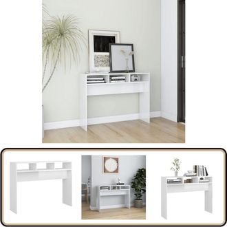 vidaXL Konsolentisch Hochglanz-Weiß 105x30x80 cm Holzwerkstoff - Konsolentisch - Flurtisch - Beistelltisch - Weißer Tisch - Wohnraumdeko