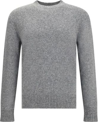 Dolce & Gabbana Homme, Pulls, Gris, Taille: XL Crewneck Wool Sweater Essential Style