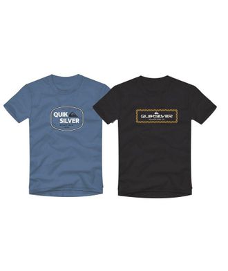 Quiksilver T-Shirt JUST FRAMED LOCKUP SHORT SLEEVE PACK YM (2-tlg) Doppelpack mit 2 T-Shirts, Kurzarm, aus Baumwolle