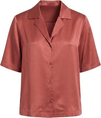 PESERICO Femme, Blouses et Chemises, Rouge, Taille: 40 FR Viscose Satin Shirt