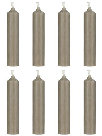 CMD 8er Pack tolle im Vintage-Stil rustikale Stabkerzen im Landhauslook. Farbe LEINENGRAU RUSTIC. Rustikales Design, 2,2 cm Durchmesser, H&ouml;he 11 cm, 4 Stu