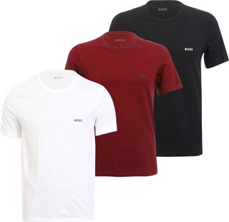 HUGO BOSS T-Shirt f&uuml;r Herren (3er-Pack) (Schwarz/Wei&szlig;/Weinrot)