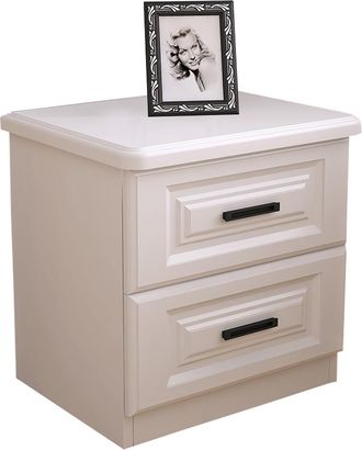 Generic Hoher Nachttisch Mit Doppelschubladen, Nachttisch Aus Massivholz for Schlafzimmer Oder Wohnzimmer, Platzsparendes Design(40 * 40 * 49CM)