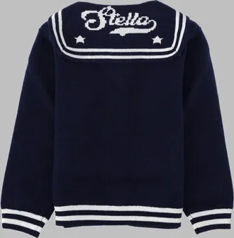 Stella McCartney Sailor-Collar Knit Cardigan - Navy