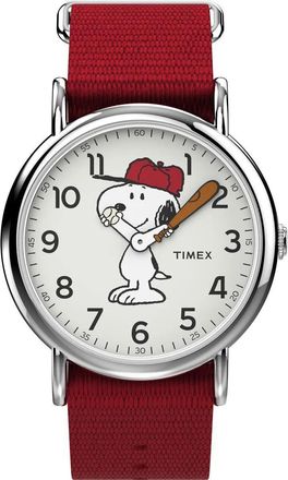 Timex Uhren - Analoge Uhr Timex X Peanuts Snoopy 38Mm Fabric Str - Gr. unisize - in Rot - f&uuml;r Damen