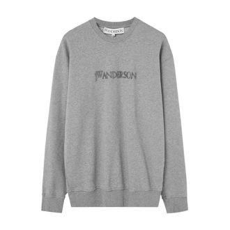 J.W.Anderson Homme, Sweatshirts et sweats à capuche, Gris, Taille: XL SweaT-shirt Logo Brodé