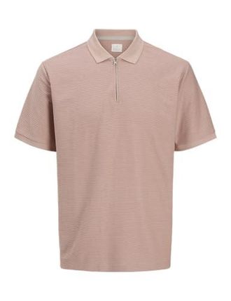 Jack & Jones Jprccronnie SS Zip Polo Noos, Vieux Rose, L Hommes