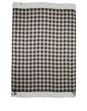 Dolce & Gabbana Modal Check with Cashmere Scarf - Black