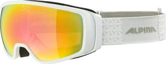 Alpina DOUBLE JACK Q-LITE - Verspiegelte, Kontrastverstärkende OTG Skibrille Mit 100% UV-Schutz Für Erwachsene, white, One Size