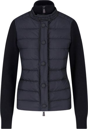 Moncler Padded Cardigan In Virgin Wool